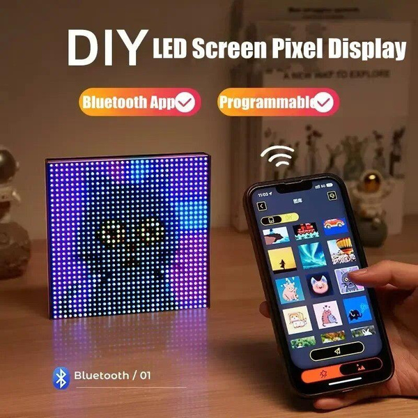 32x32 Led Smart LED Pixel Display Nightlight APP Control Programmable ...
