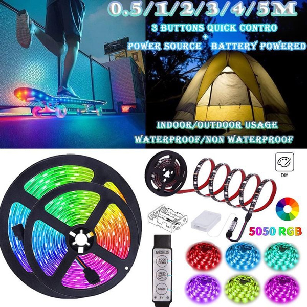 Battery Powered LED Strip Lights ,RGB Color Changing Flexible Battery ...
