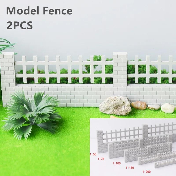 2PCS 1:50-1:200 Scale Miniature Plastic Fence Model Wall Guardrail DIY ...