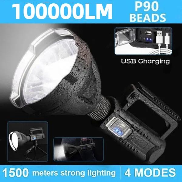 Super Bright High Power Portable Spotlights P90 LED Flashlight ...