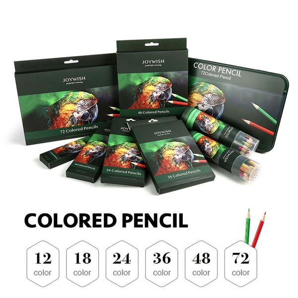 12-72 Colors Natural Wood Pencil Crayons Professional Drawing Pencils ...