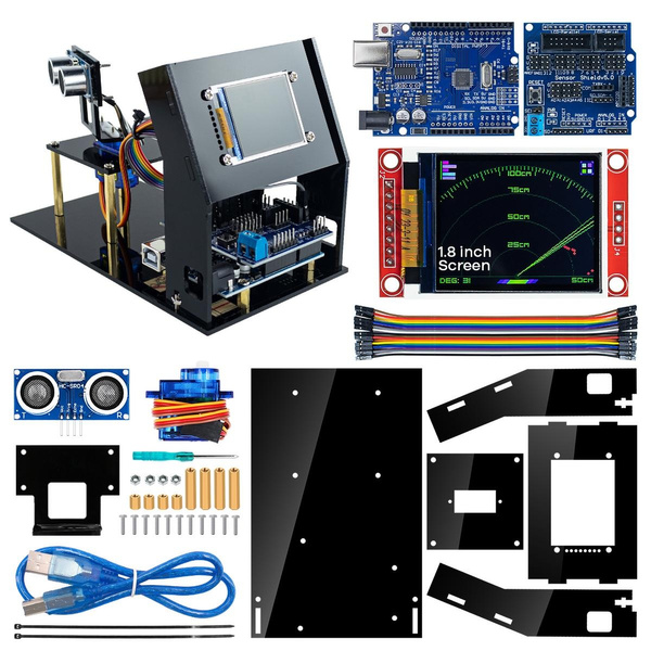 LAFVIN Simulation Radar Ultrasonic Sensor DIY Robotics Kit for Arduino ...