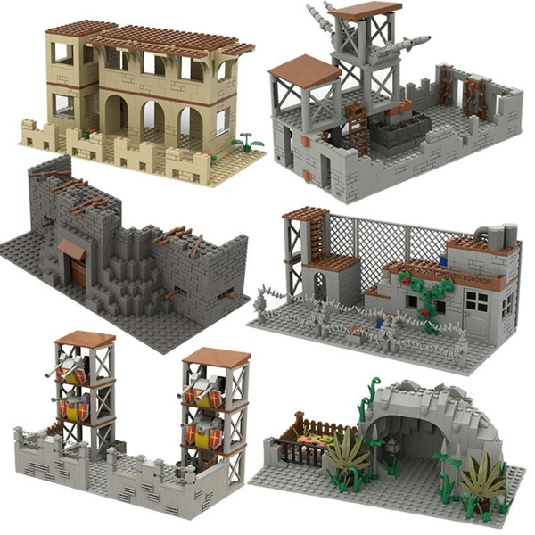 WW2 Military Base Wire Cage Building Block Model Army Toys Moc Blocks ...