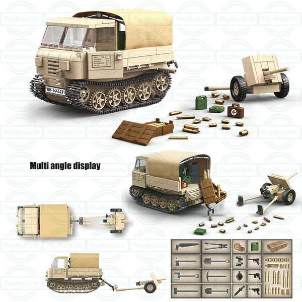 1PC WW2 Military Series Rso/01 Tractor 37mm Anti Tank Artillery Classic ...