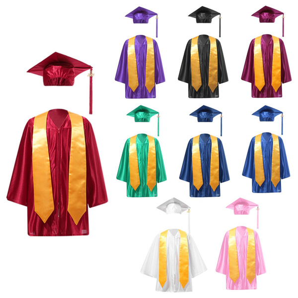 Kids Preschool Kindergarten Graduation Gown Cap Uniform Set with Badge ...