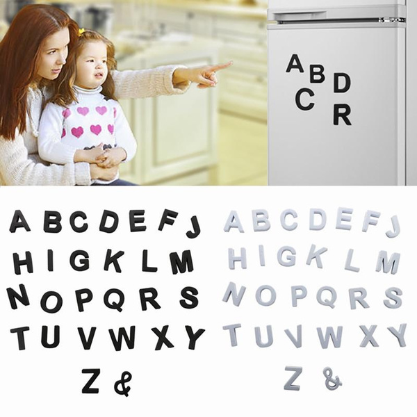 Magnetic Letters - 124Pcs Fun Alphabet Kit Refrigerator Magnets ...