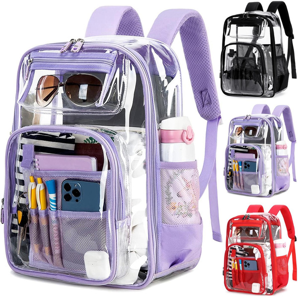 Clear Backpack for Women Heavy Duty TPU Backpack Girls Clear Bookbag ...