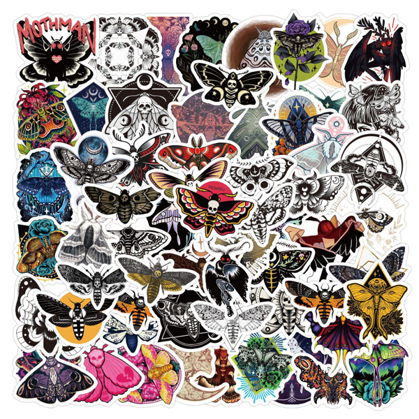 10/60pcs Cartoon Mothman Stickers Moth for Kawaii Decals DIY Bike Car ...