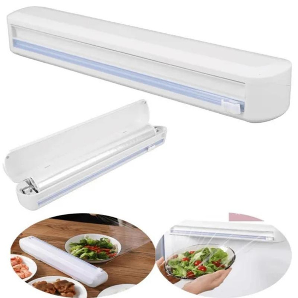 Cling Film Cutter Plastic Wrap Organizer Cling Film Cutter Suction Cup ...