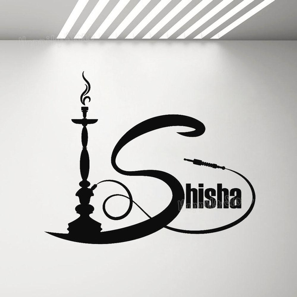 Shisha Wall Art Decal for Living Room Smoke Hookah Smoking Bar Lounge ...