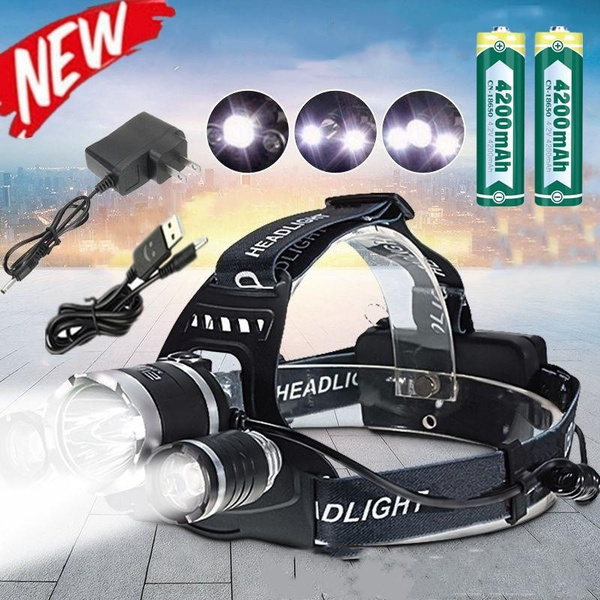 Led Rechargeable Headlamp, High Lumens Head Lamps Outdoor Rechargeable ...
