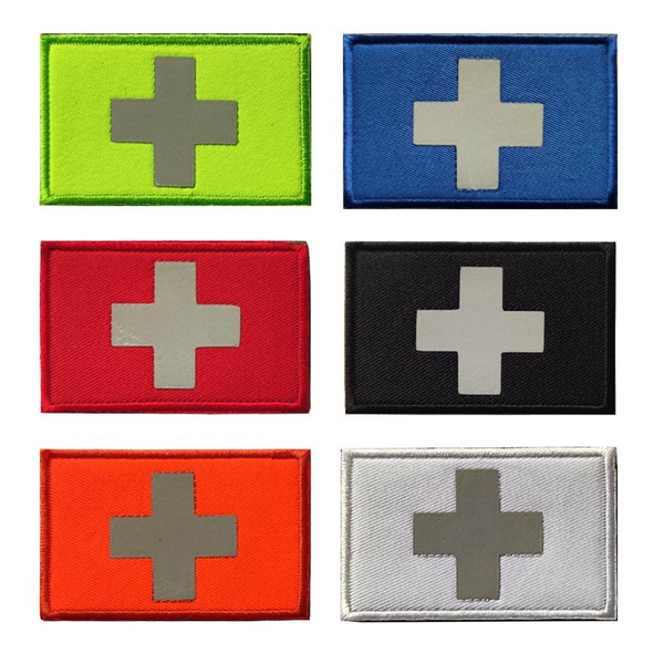 Reflective Cross Badge Military Tactical Medical Identification Chapter ...