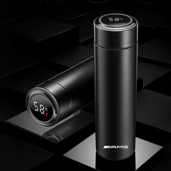 500ML Water cup Car Smart Thermos Stainless Steel Water Bottle Led ...