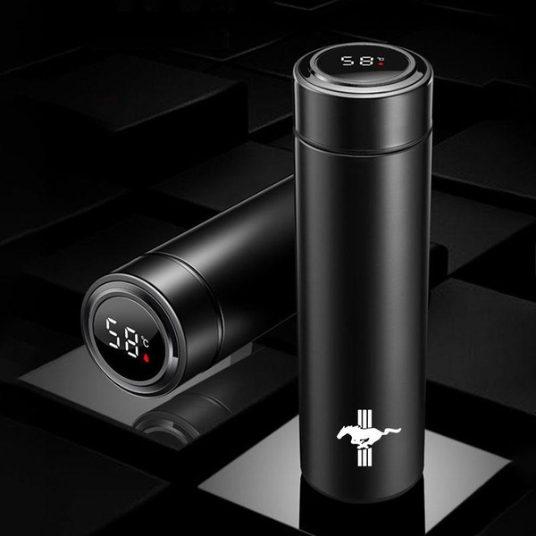 500ML Water cup Car Smart Thermos Stainless Steel Water Bottle Led ...