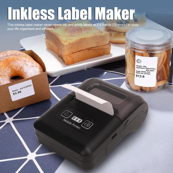 Inkless Label Maker Portable Thermal Label Printer for Clothing Address ...