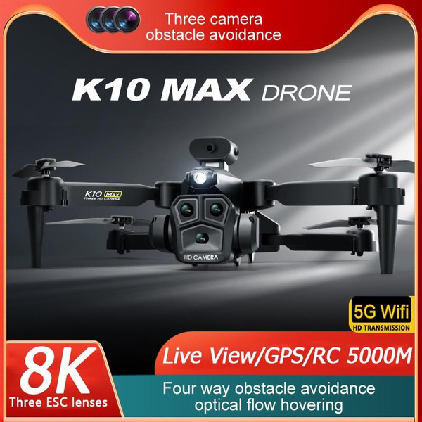 K10 Max Drone Professional Aerial Photography Aircraft 8K Three-Camera ...