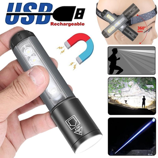 Multifunctional LED Headlamp Telescopic Zoom Flashlight Camping Fishing ...