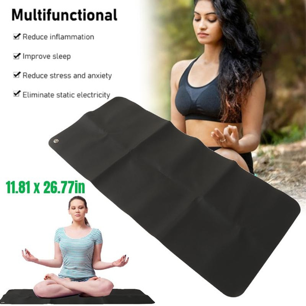 Grounding Mat Large Black Earthing Grounding Pad for Elderly Foot Treatments Relieving Anxiety ...