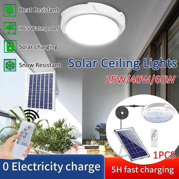 1Pcs Solar Ceiling Lights Home Indoor Ceiling Veranda Solar Power Lamp ...