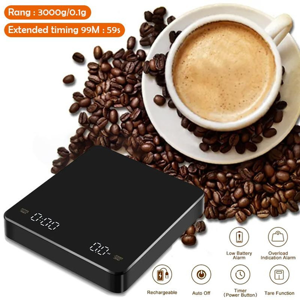 3000g/0.1g Digital Coffee Scale with Timer Rechargeable Electronic ...