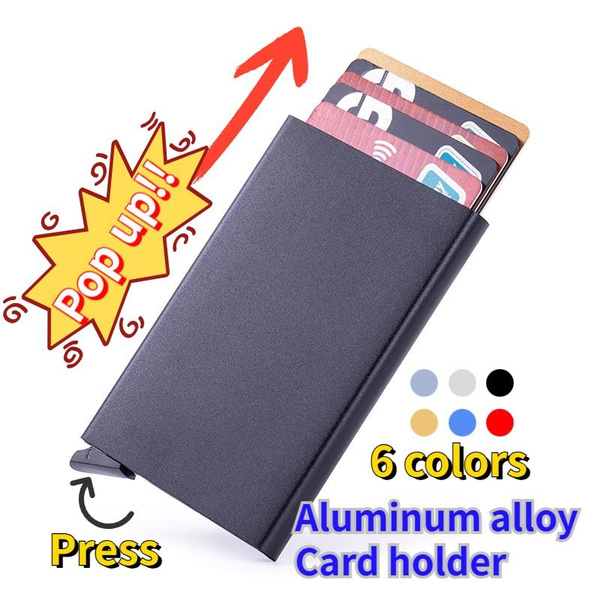 Aluminum Alloy Card Box RFID Anti-theft Card Box Business Card Box Six ...