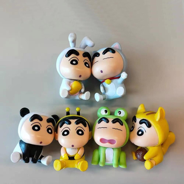 Animal Series Crayon Shin-chan 2" Figure Toy 6 pcs one set panda Frog ...