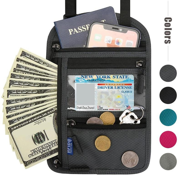 Waterproof Passport Holder Neck Pouch Travel Wallet for Women and Men ...