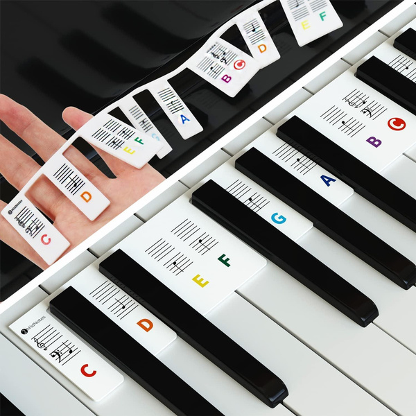 Piano Keyboard Stickers 88 Key Detachable Music Decal Notes Electronic ...