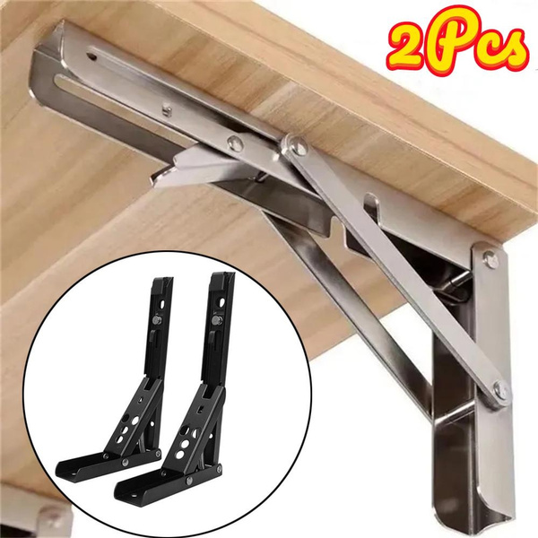 2Pcs/set Adjustable Wall Mounted Triangle Folding Angle Brackets Bench ...