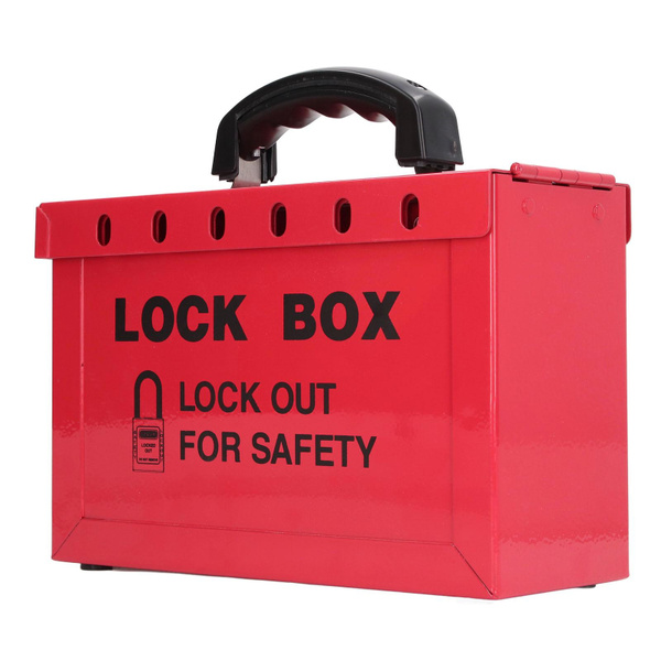 Lockout Tagout Box Portable Safety 13 Guage Lockout Tagout Group Lock ...