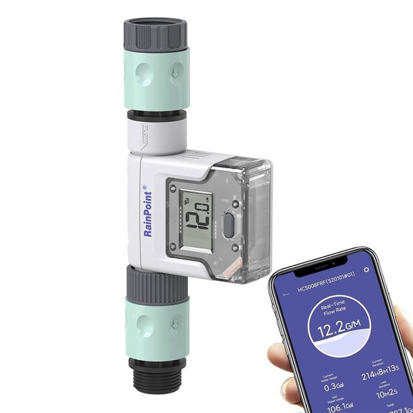 RAINPOINT WiFi Water Flow Meter, Smart Water Meter For Garden Hose ...