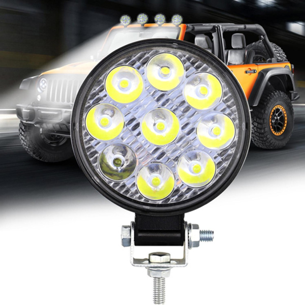 2pcs 27W 9-30V 9LED Mini Round LED Work Light Off Road Auxiliary Light ...
