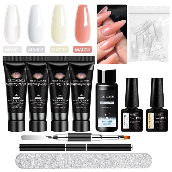 10pcs Set 20ml Nail Extension Gel Set Acrylic White Clear Gel Nail