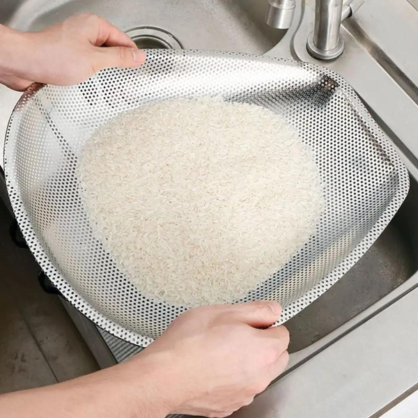 Stainless Steel Colander Strainer Sieve Kitchen Rice Washer Fine Mesh ...
