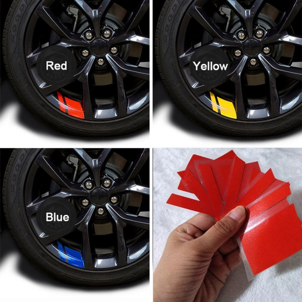 Eye-Catching Reflective Wheel Hub Decals - Set of 6 Car Stickers for 16 ...