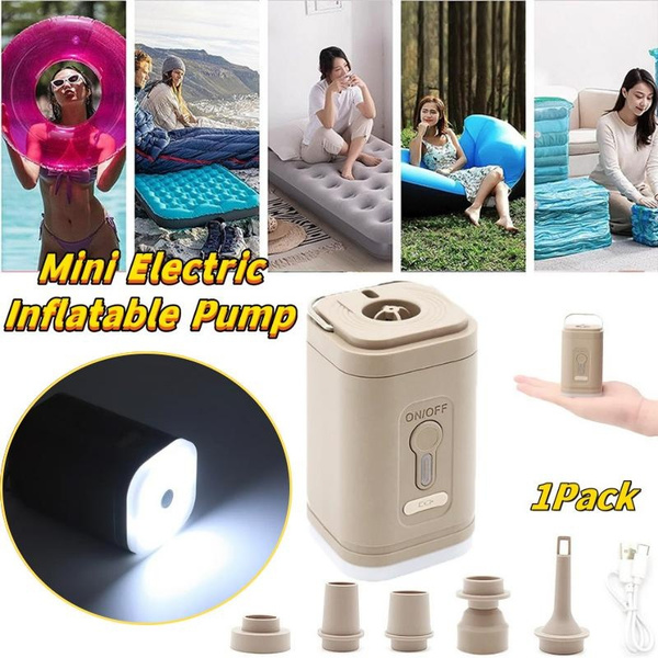 Mini Electric Inflatable Pump with Lights Wireless Air Compressor ...
