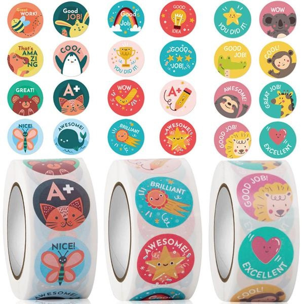 1 Rolls Motivational Stickers for Kids 500 Pieces Teacher Reward ...