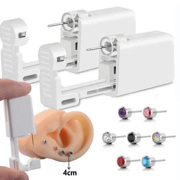 TOPBRIGHT® 1 Piece Safety Sterile Ear Piercing Tool Disposable Red Blue ...