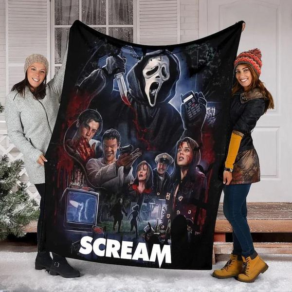Ghost Face Halloween Fleece Blanket, Scream Movie Blanket, Billy Loomis ...