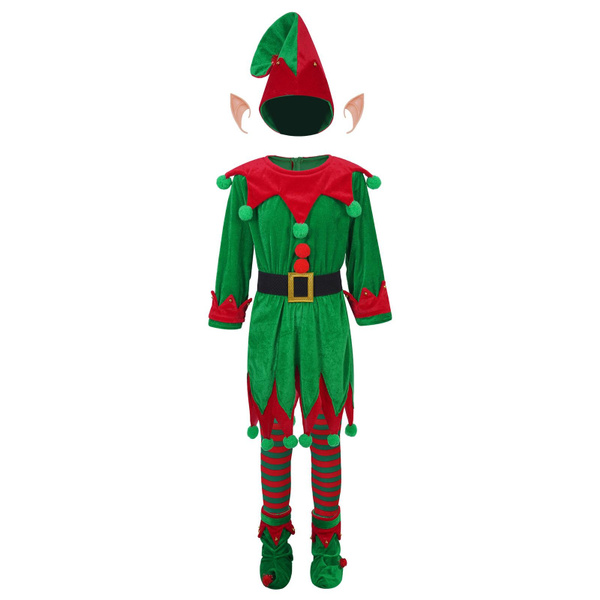 Kids Elf Costume Girls Elf Cosplay Costume Christmas Helper Costume Kid ...