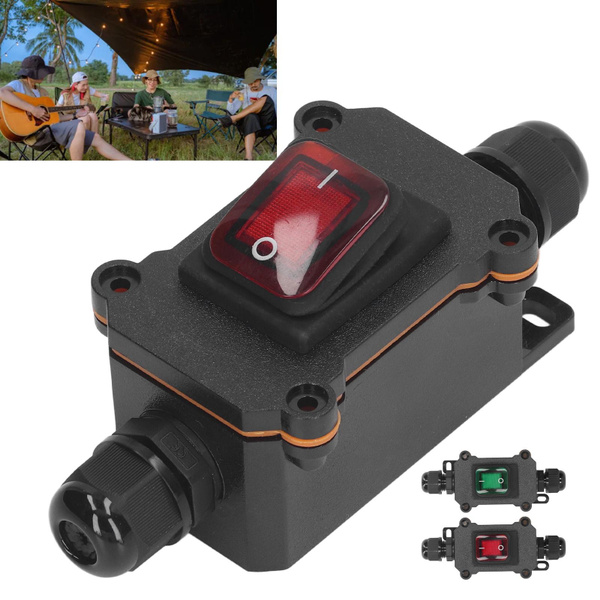 16A 250V 4 Pin 2 Position Inline Cord Switch, IP65 Waterproof On Off ...