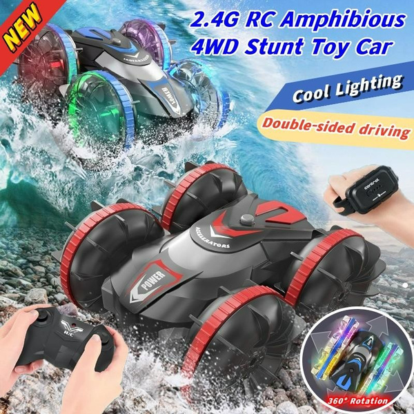 【New Upgrade】2.4G 4WD Amphibious Vehicle Remote Control Drift Cars with ...