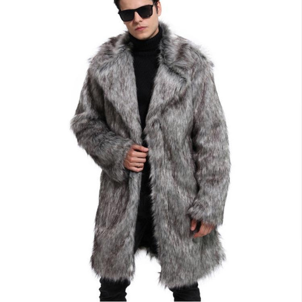 Winter Fashion Fur Coat Men's Leather Fur Coat Luxury Winter Warm ...