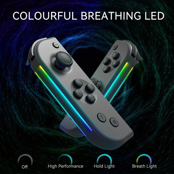 For Switch Joycons With 8-Color Adjustable LED, Replacement For ...