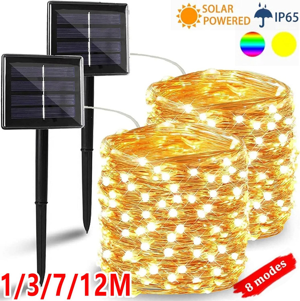 1PC Solar String Lights Outdoor, Waterproof Solar Powered Lights Indoor ...