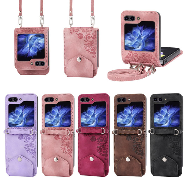 Luxury 3D Datura Flower Flip Leather Case For Samsung Galaxy Z Flip 5 ...