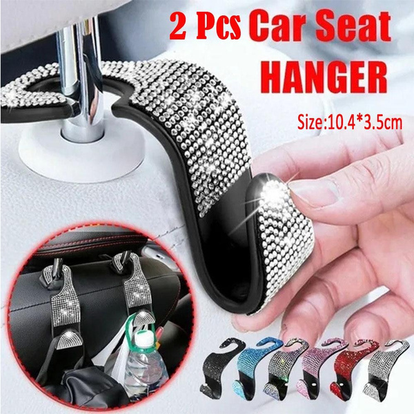 2Pcs Car Seat Hooks Car Rear Seat Backrest Rhinestone Storage Hook Car ...