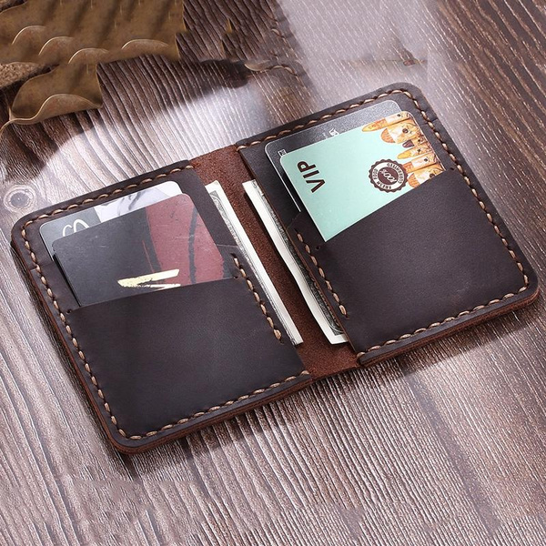Handmade Genuine Leather Credit Card Holder Vintage men Business Card ...