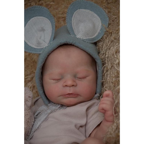 19"/49CM Handmade Lifelike Newborn Sleeping Baby Vinyl Silicone ...