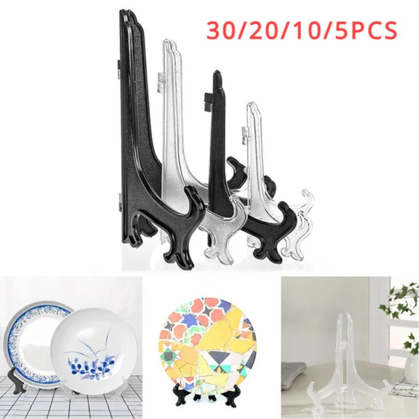 30/20/10/5PCS Transparent 3-inch Plastic Easel Plate Frame Photo Frame ...